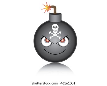 Vector Illustration Evil Bomb Stock Vector (Royalty Free) 46161001 ...