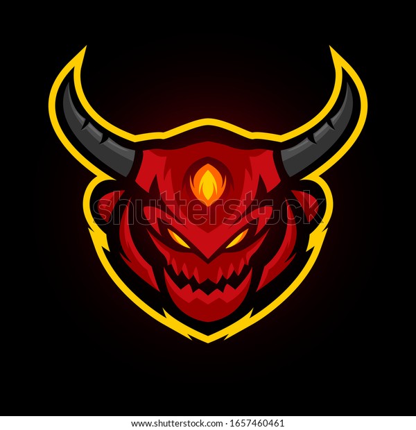 Vector Illustration Evil Head Mascot Gaming Stock Vector (Royalty Free ...