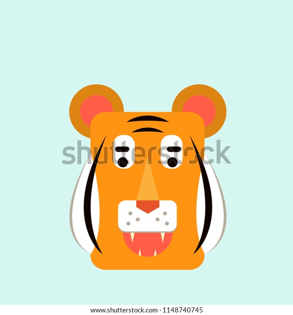 Vector Illustration Excited Tiger Face Stock Vector (Royalty Free ...