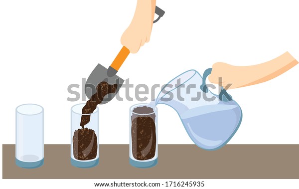 Vector Illustration Experiment Soil Water Water Stock Vector (Royalty ...