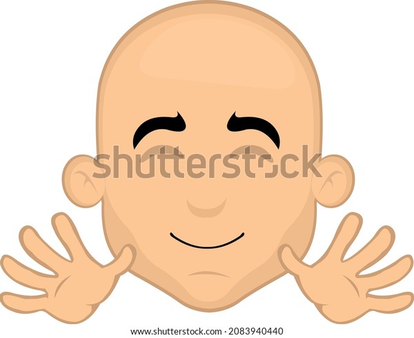 Vector Illustration Face Cartoon Bald Man Stock Vector (Royalty Free ...