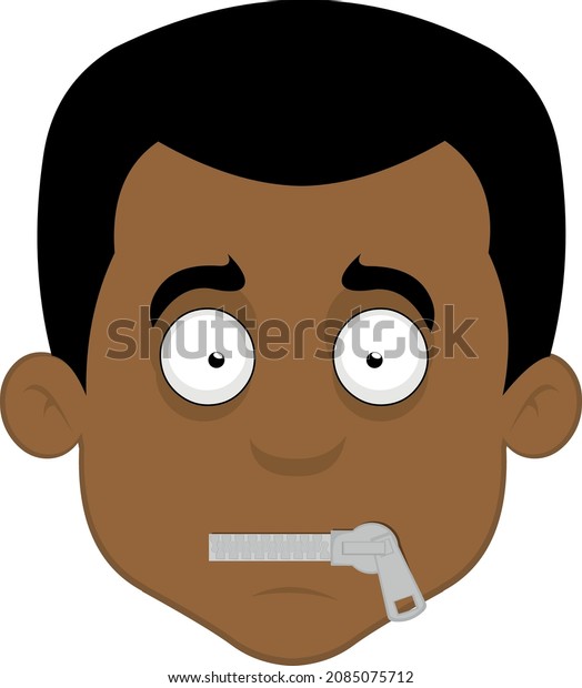Vector Illustration Face Cartoon Man Zipper Stock Vector (Royalty Free ...