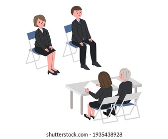 Vector Illustration Face Face Job Interview Stock Vector (Royalty Free ...