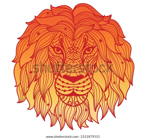 Vector Illustration Face Lion Stock Vector (Royalty Free) 2151879551 ...