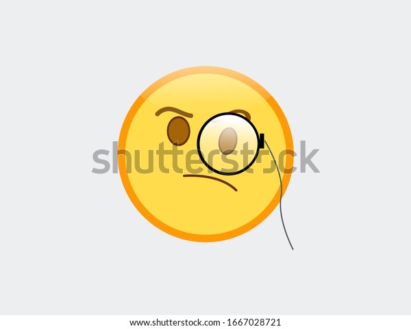 Vector Illustration Face Monocle Emoji Stock Vector (Royalty Free ...