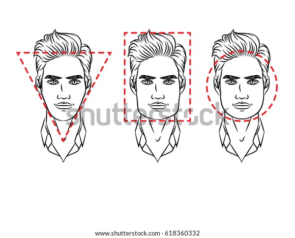 Vector Illustration Face Types Male Face Stock Vector (Royalty Free ...