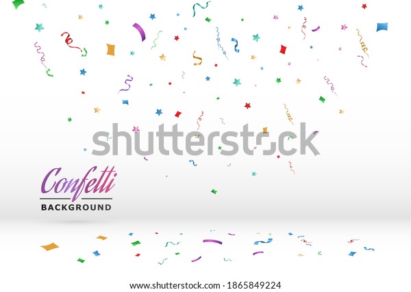 Vector Illustration Falling Confetti On Transparent Stock Vector ...