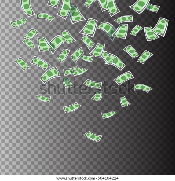 Vector Illustration Falling Money Banknotes Dollars Stock Vector ...
