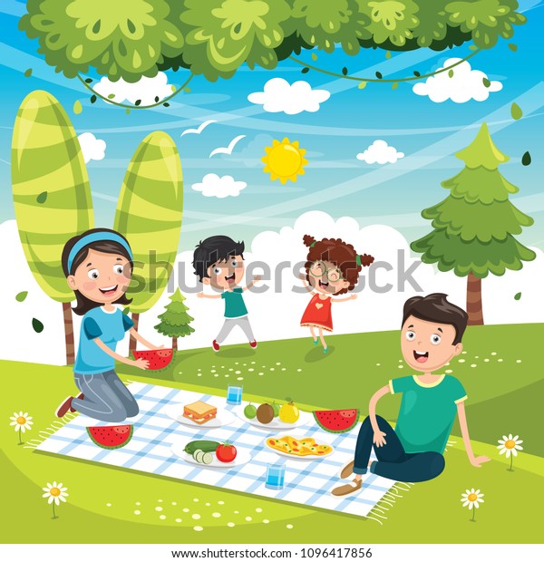 Vector Illustration Family Picnic Stock Vector (Royalty Free) 1096417856 Vector Illustration Family Picnic Stock Vector (Royalty Free) 1096417856