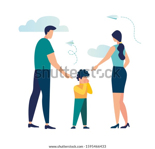 Vector Illustration Family Quarrel Evil Parents Stock Vector (Royalty ...