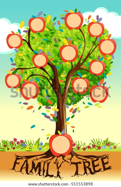 Vector Illustration Family Tree Template 库存矢量图（免版税）551553898 | Shutterstock