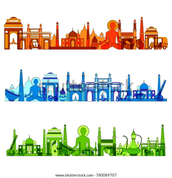Vector Illustration Famous Monument India On Stock Vector (Royalty Free ...