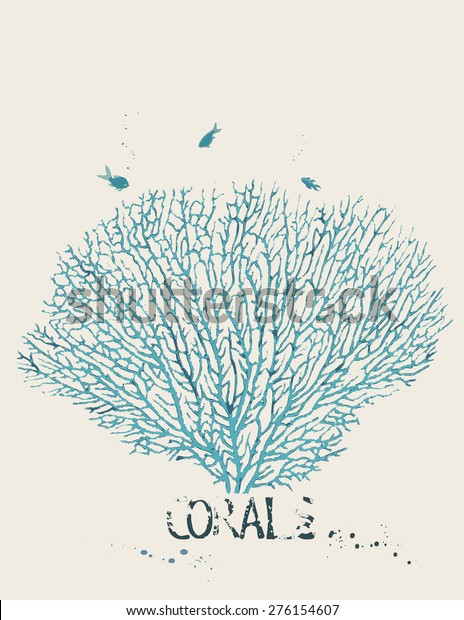 Vector Illustration Fan Coral Stock Vector (Royalty Free) 276154607 ...