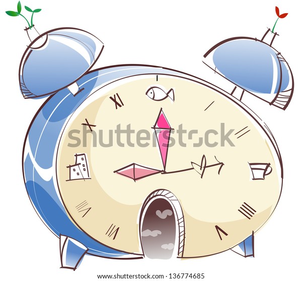 Vector Illustration Fantasy Clock Stock Vector (Royalty Free) 136774685 ...