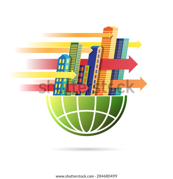 Vector Illustration Fast World Business Pace Stock Vector (Royalty Free ...