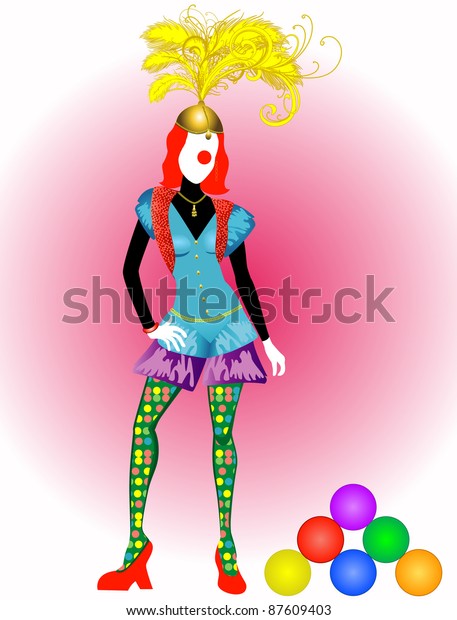 Vector Illustration Female Clown Stock Vector (Royalty Free) 87609403 ...