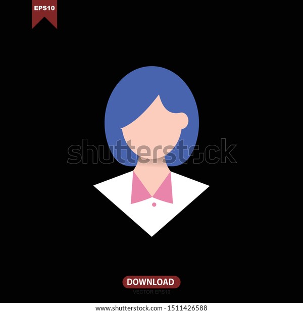 Vector Illustration Female Head Stock Vector (Royalty Free) 1511426588 ...