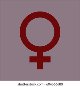 Vector Illustration Female Vector Icon Maroon Stock Vector (Royalty ...