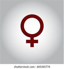 Vector Illustration Female Icon Maroon Color Stock Vector (Royalty Free ...