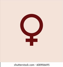 Vector Illustration Female Icon Red Stock Vector (Royalty Free ...