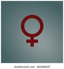 Vector Illustration Female Icon Red Stock Vector (Royalty Free ...