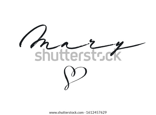 Vector Illustration Female Name Mary Handwritten Stock Vector (Royalty ...