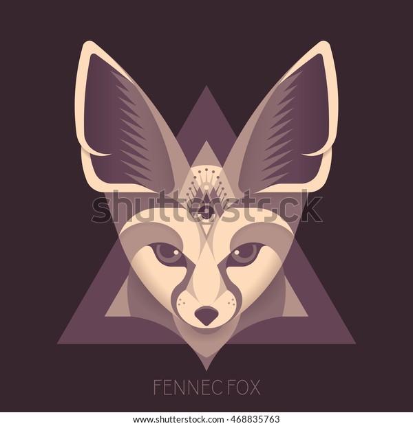Vector Illustration Fennec Fox Geometric Style Stock Vector (Royalty ...