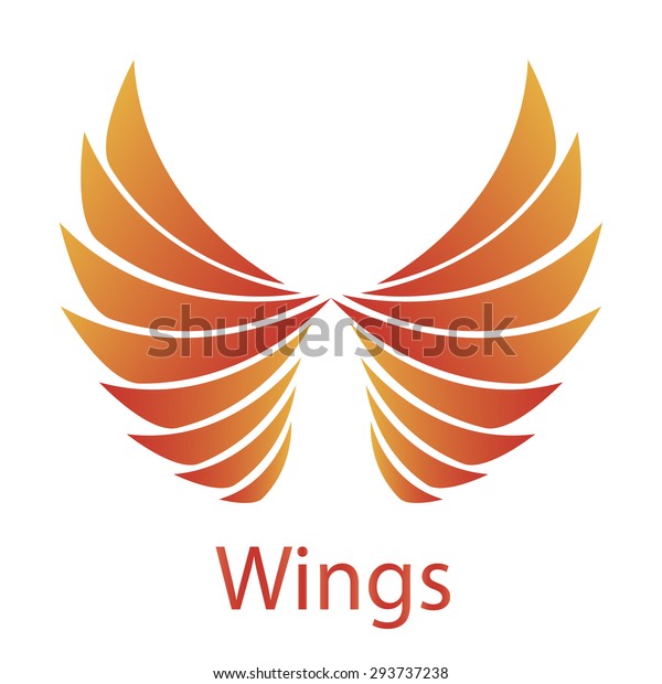 Vector Illustration Fiery Bird Wings Stock Vector (Royalty Free ...