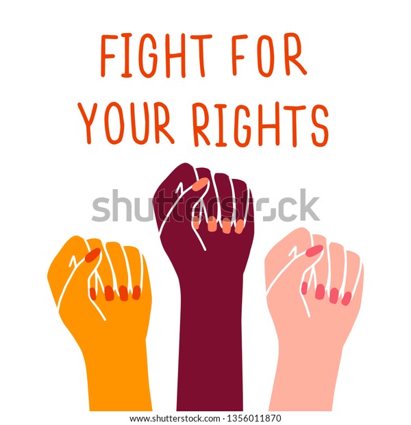 Vector Illustration Fight Your Rights Womans Stock Vector (Royalty Free ...
