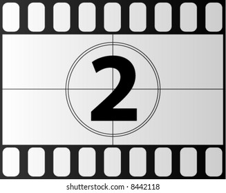Vector Illustration Film Countdown Number 2 Stock Vector (Royalty Free ...