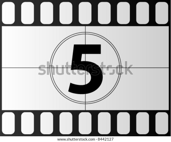 Vector Illustration Film Countdown Number 5 Stock Vector (Royalty Free ...