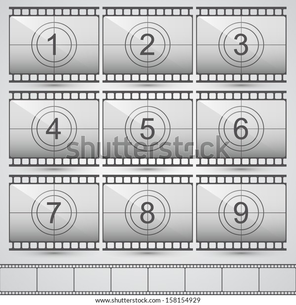Vector Illustration Film Countdown Numbers Stock Vector (Royalty Free ...