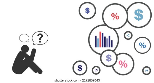 Vector Illustration Financial Problem Charts Diagrams Stock Vector ...