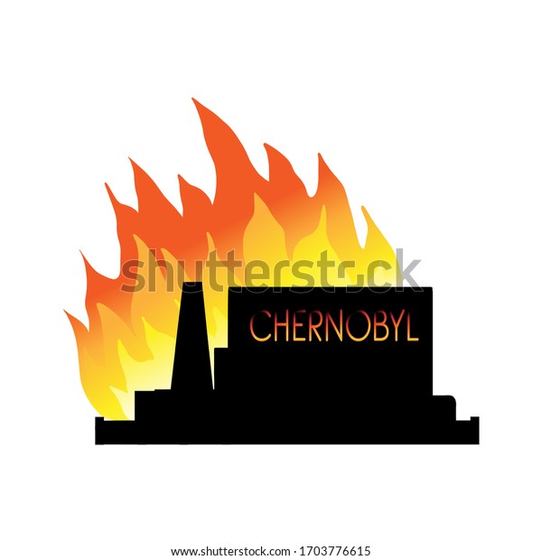 Vector Illustration Fire Chernobyl Nuclear Power Stock Vector (Royalty ...