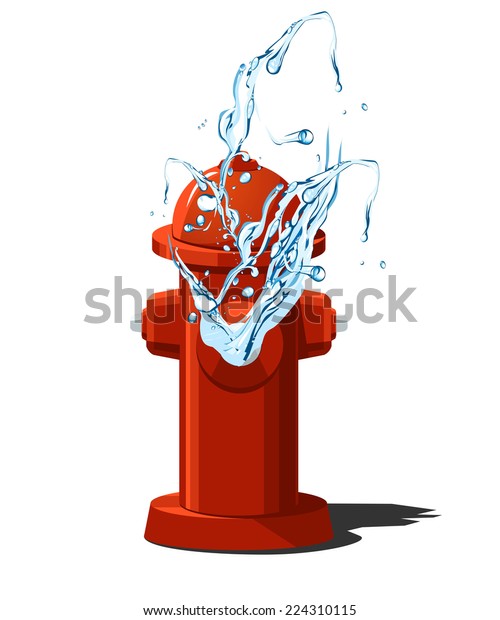 Vector Illustration Fire Hydrant Splashing Water Stock Vector (Royalty ...