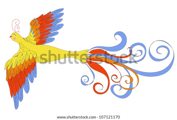 Vector Illustration Firebird Made Graphic Table Stock Vector (Royalty ...