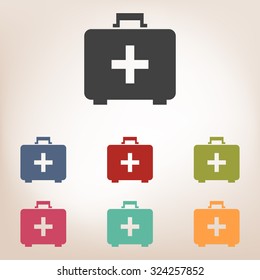 Vector Illustration First Aid Box Icon Stock Vector (Royalty Free ...