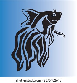 Vector Illustration Fish Illustration Gradient Blue Stock Vector ...