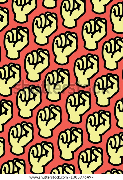 Vector Illustration Fist Made Pattern Applyable Stock Vector (Royalty ...