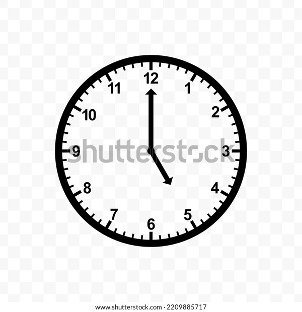 Vector Illustration Five Oclock Icon Sign Stock Vector (Royalty Free ...