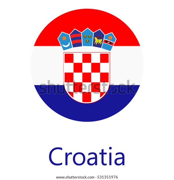 Vector Illustration Flag Croatia Icon Round Stock Vector (Royalty Free ...