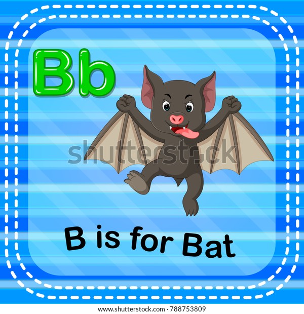 Vector Illustration Flashcard Letter B Bat 스톡 벡터(로열티 프리) 788753809 ...