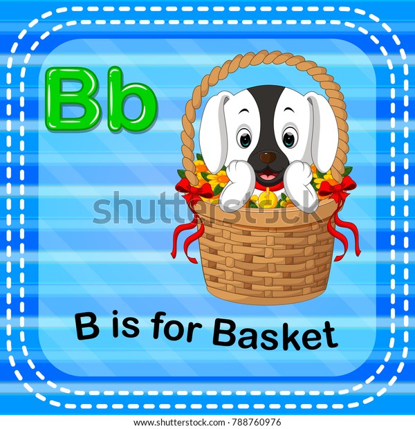 Vector Illustration Flashcard Letter B Basket Stock Vector (Royalty ...