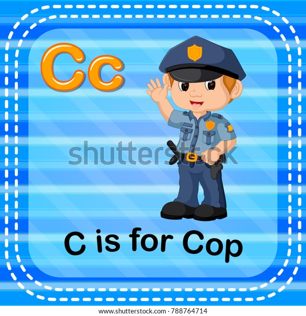 Vector Illustration Flashcard Letter C Cop Stock Vector (Royalty Free ...