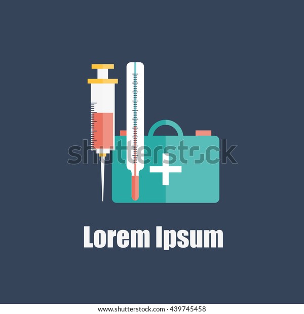 Vector Illustration Flat Cartoon Medical Background Stock Vector ...