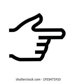Black Vector Outline Icon Finger Pointing Stock Vector (Royalty Free ...