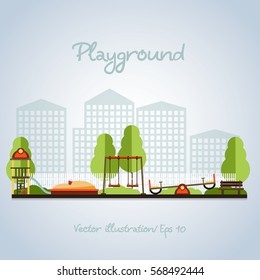 Vector Illustration Flat Design Playground Stock Vector (Royalty Free ...