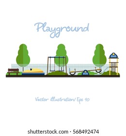 Vector Illustration Flat Design Playground Stock Vector (Royalty Free ...
