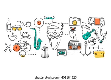 Vector Illustration Flat Line Art Design Stock Vector (Royalty Free ...