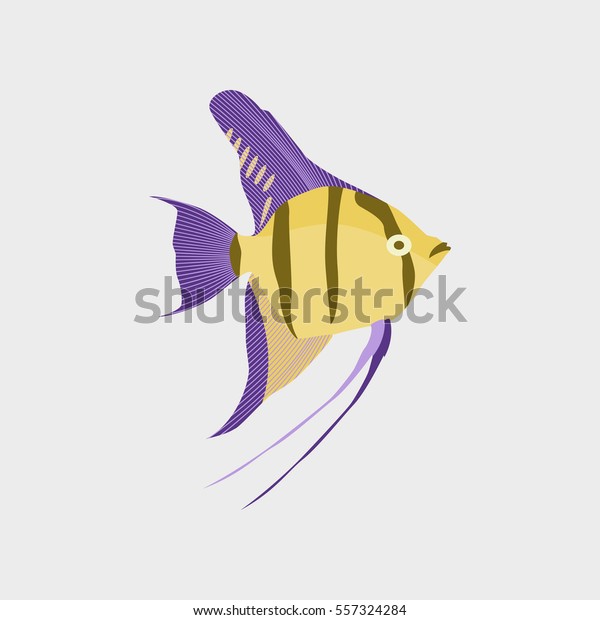 Vector Illustration Flat Style Angelfish Stock Vector (Royalty Free ...